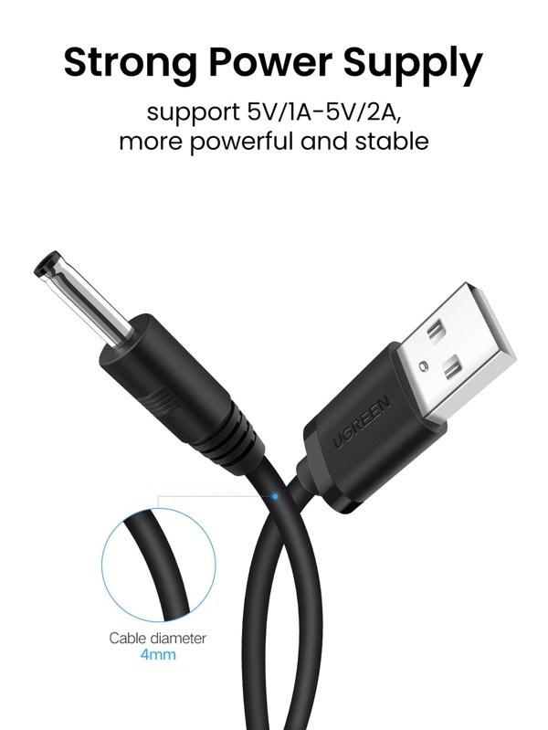 UGREEN 1M USB To DC 3.5mm Charging Cable USB A Male To 3.5 Jack ...