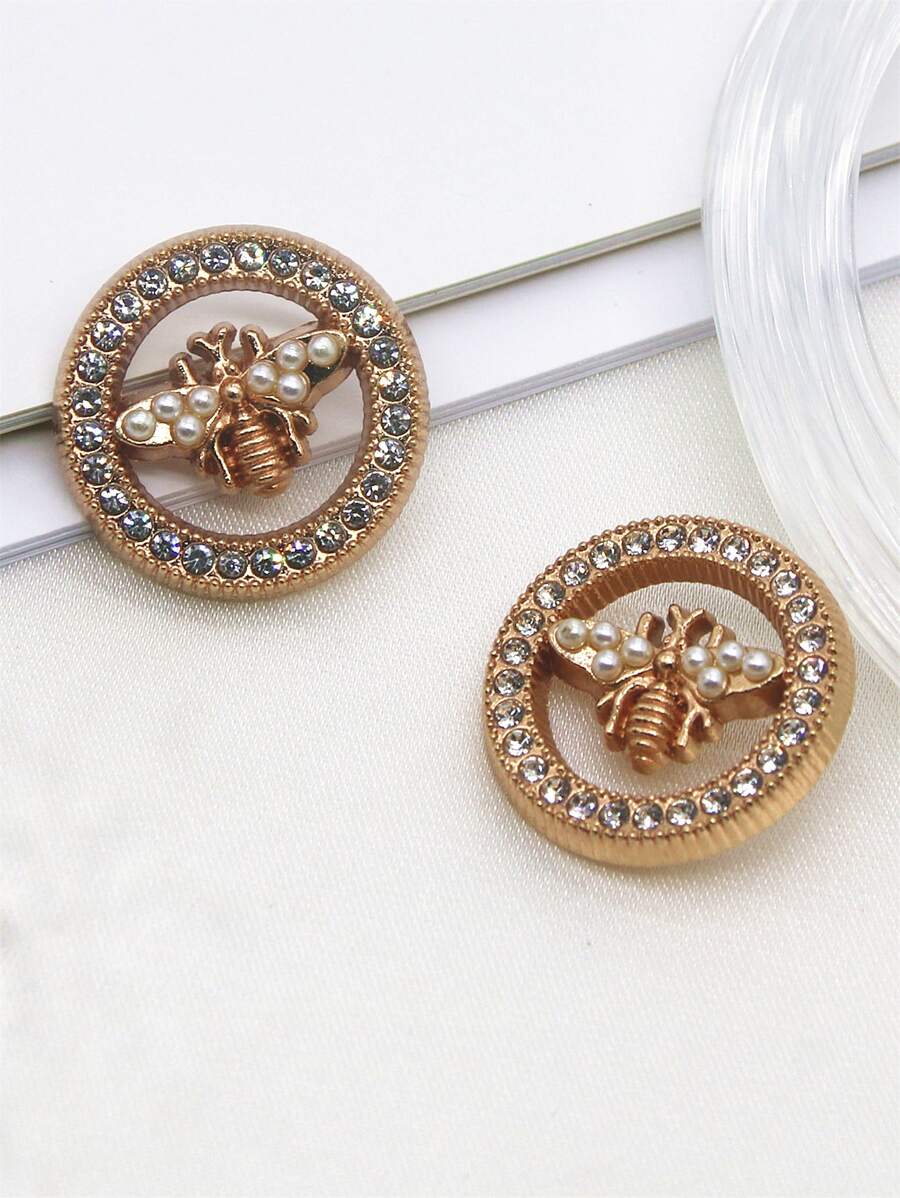 2pcs Rhinestone & Bee Decor DIY Sewing Button | SHEIN USA