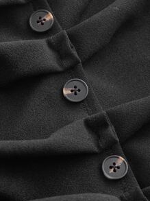 SHEIN MOD Ruched Button Front Tube Top & Wide Leg Trousers | SHEIN UK