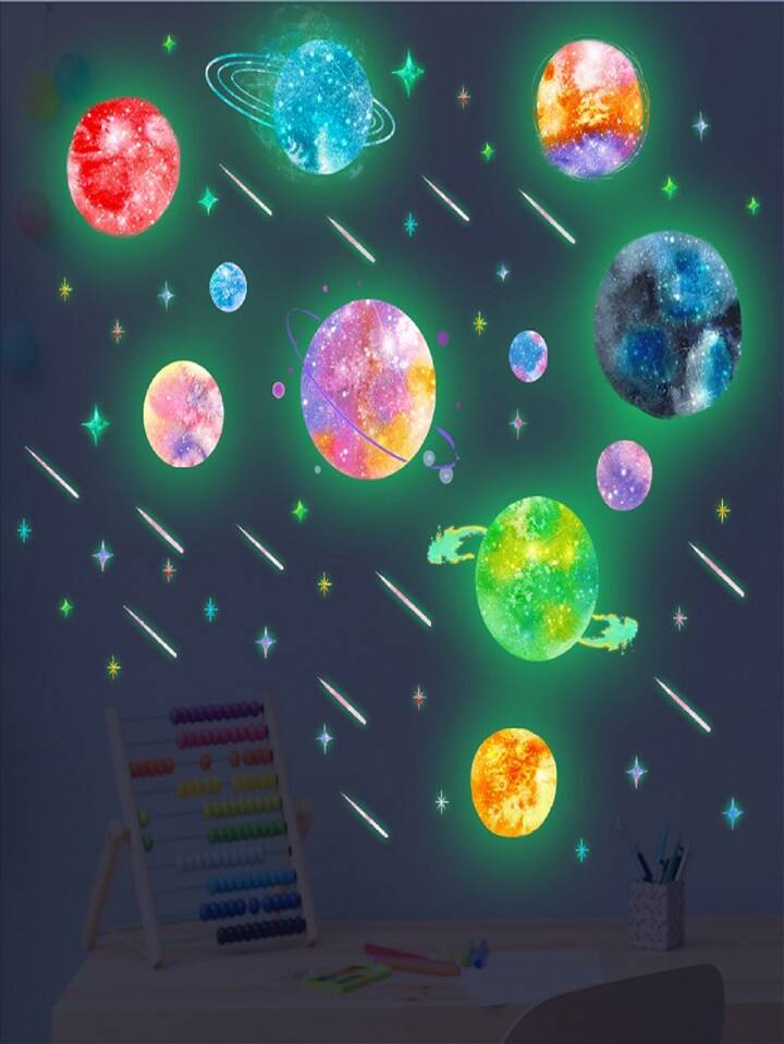 Glowing Solar System Wall Decals