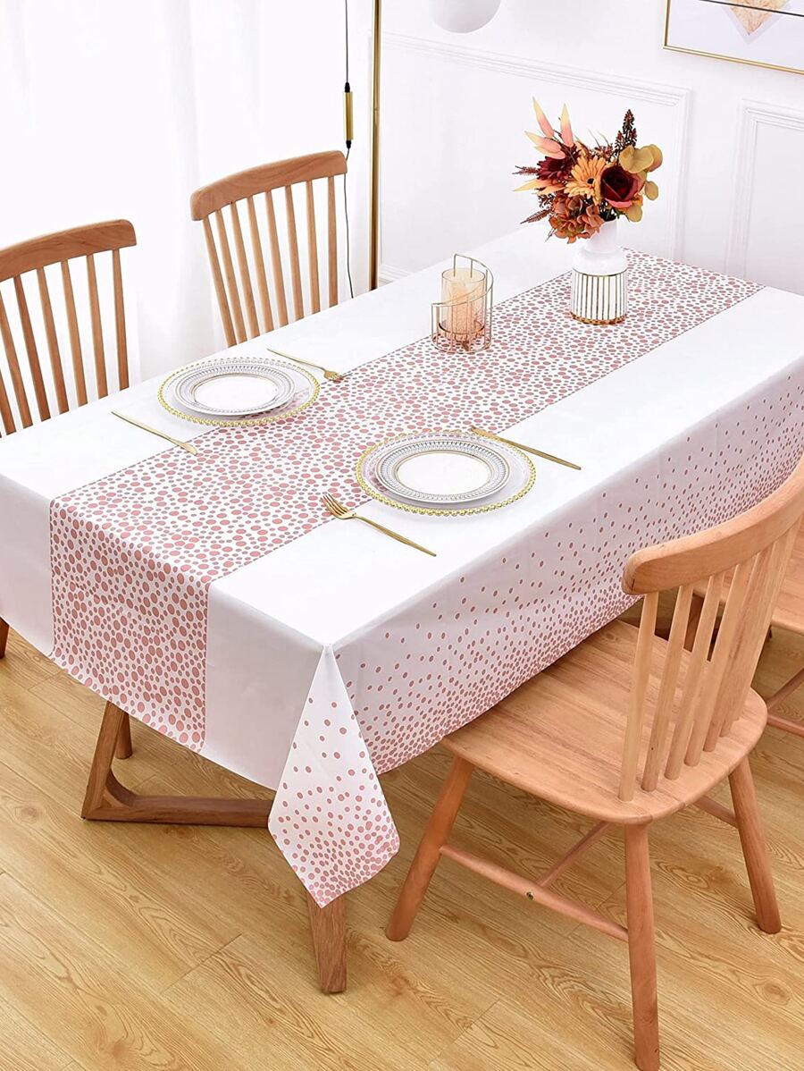 Polka Dot Pattern Disposable Table Cover | SHEIN USA