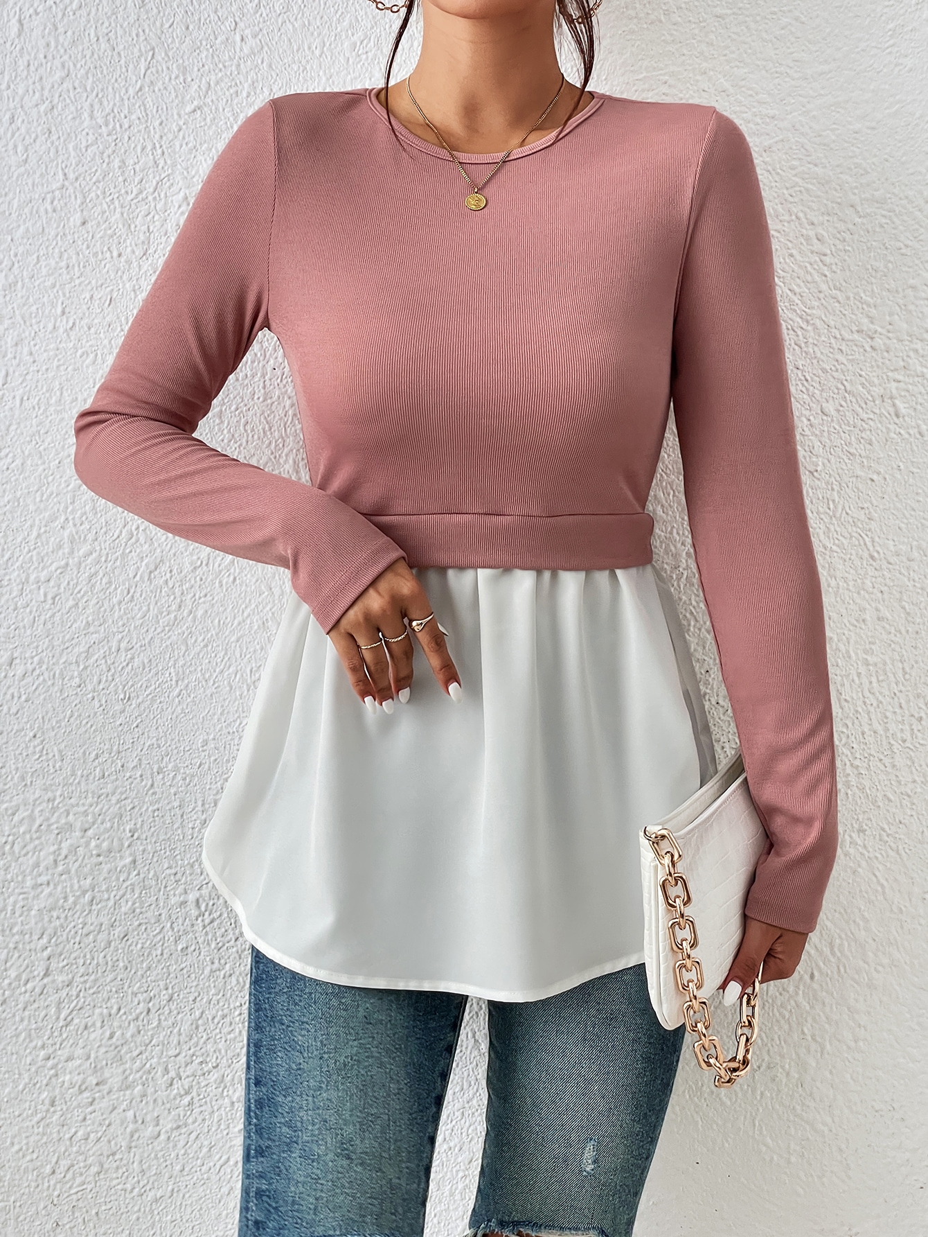 SHEIN Essnce Colourblock 2 In 1 Tee | SHEIN UK