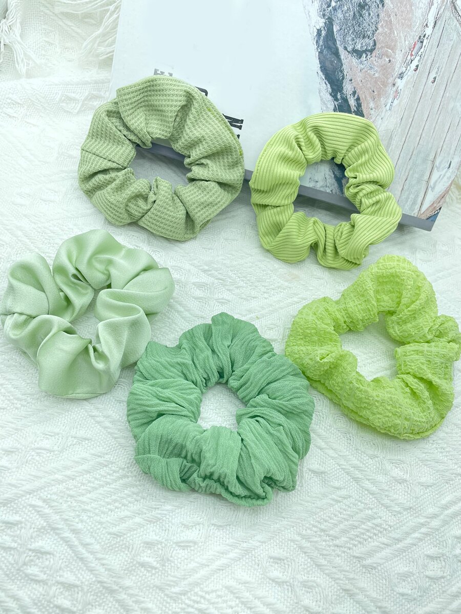 5pcs Solid Minimalist Scrunchie | SHEIN USA