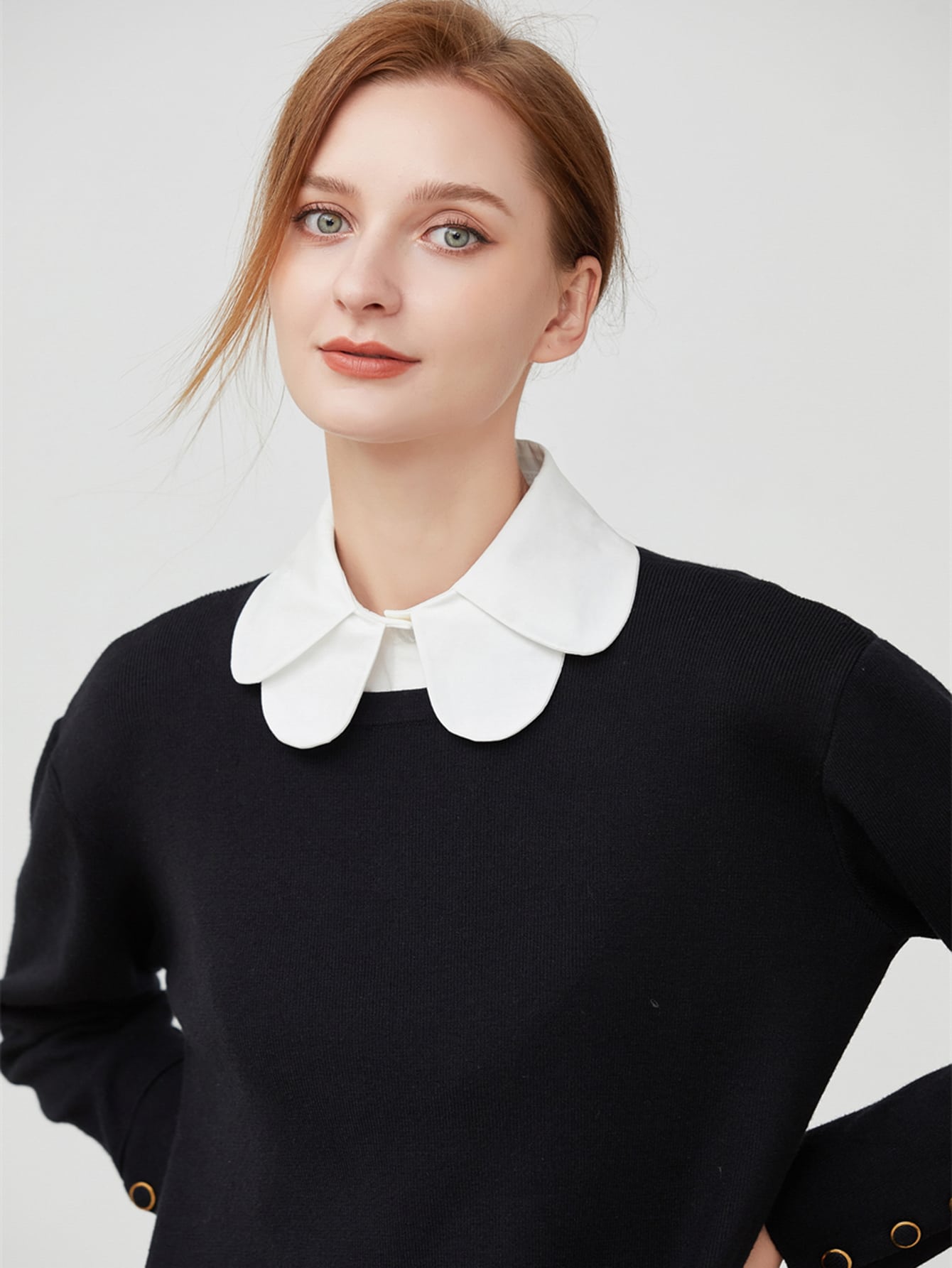 1pc Women Best Button Front Dickey Collar