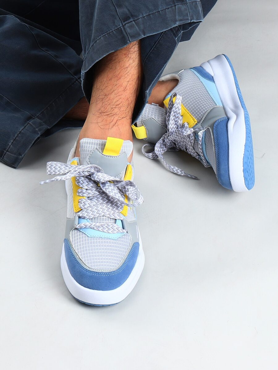 Men Color Block Lace-up Front Skate Shoes | SHEIN USA