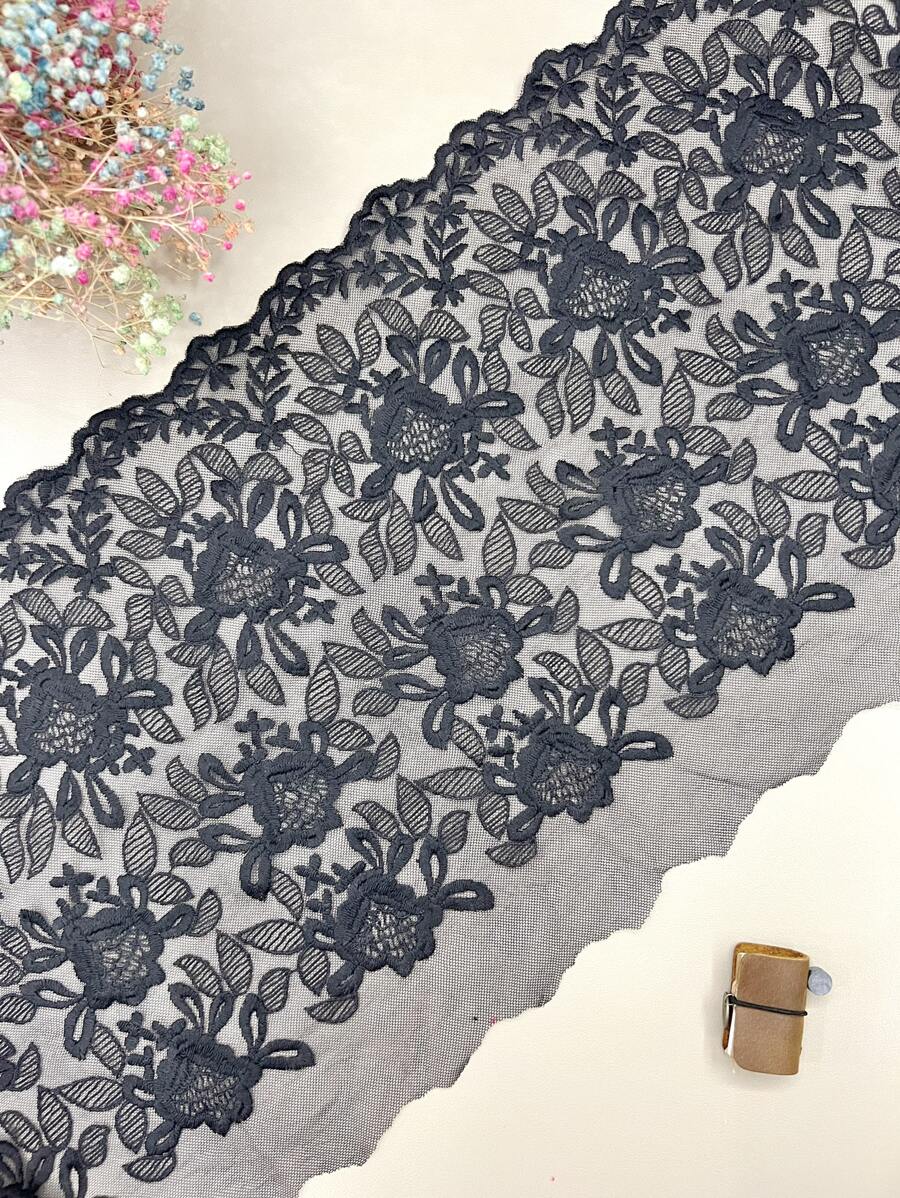 Floral Embroidered Scallop Trim DIY Webbing Lace | SHEIN USA