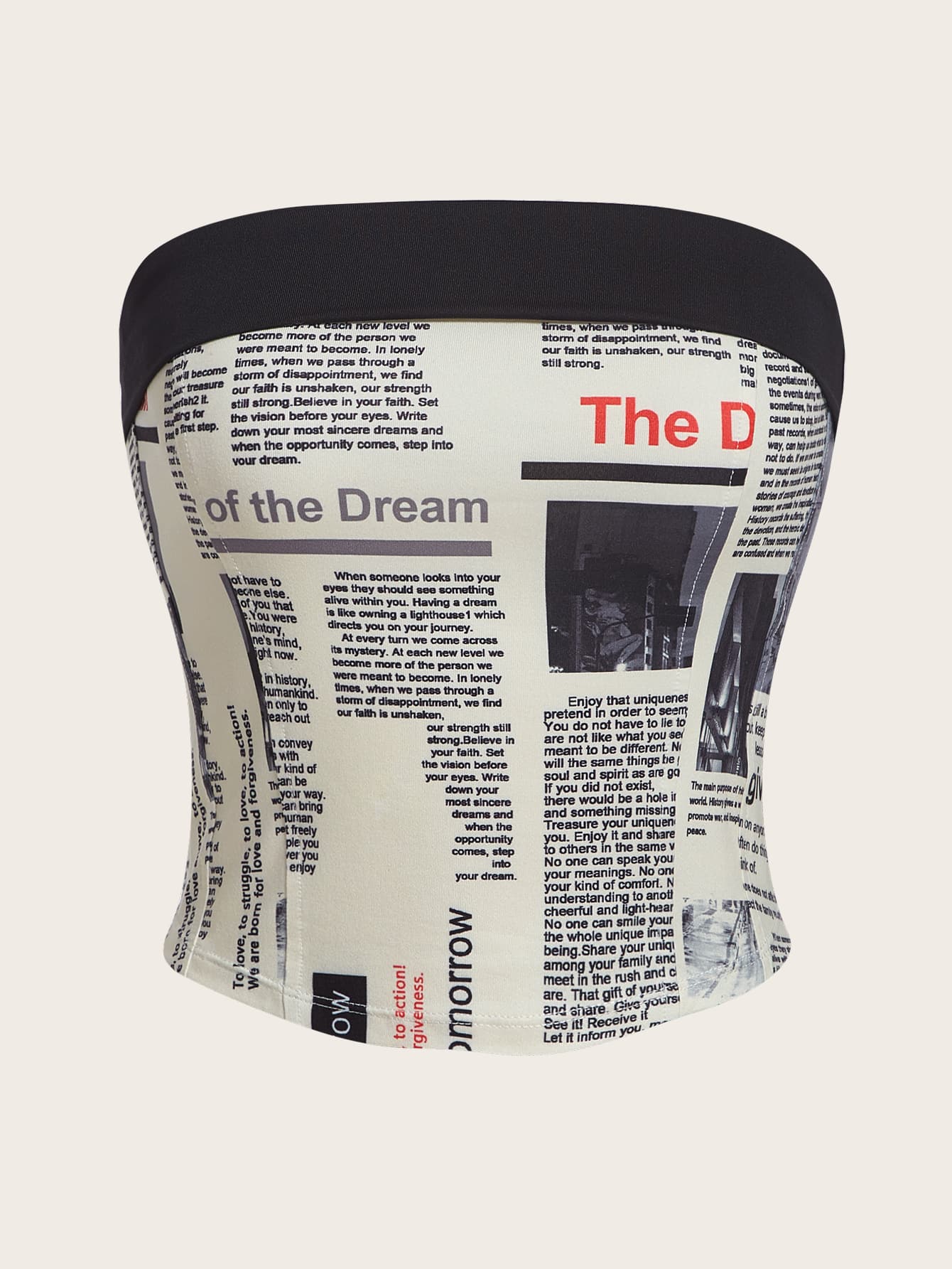 SHEIN ICON Newspaper Print Tube Top | SHEIN USA