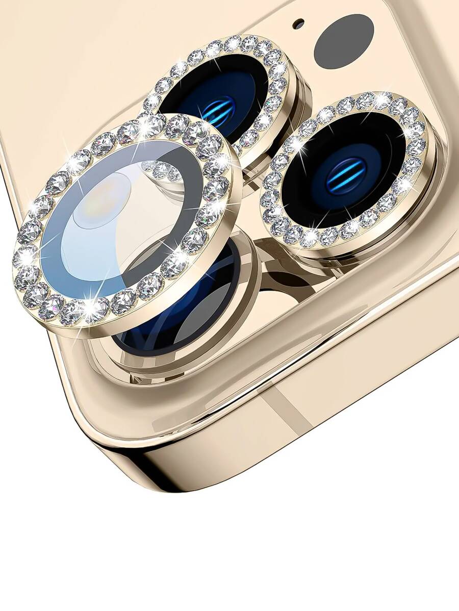 Rhinestone Decor Camera Lens Protector Compatible With iPhone ...