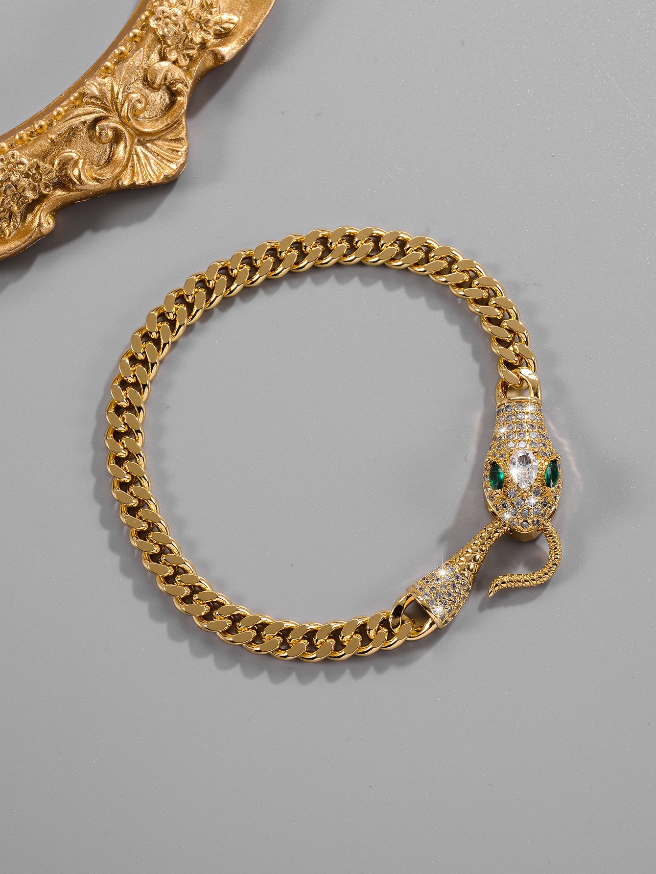 Rhinestone Decor Snake Design Bracelet