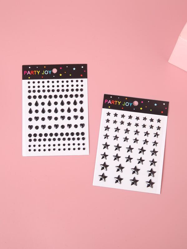 2 st. Svart 3D Stjärna Vattendroppe Hjärtformad Kropp Borra ...