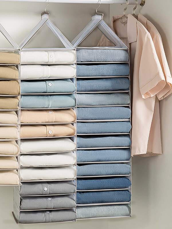 1pc Hanging Clothes Storage Bag, Multifunction Pants Hanging Organizer ...