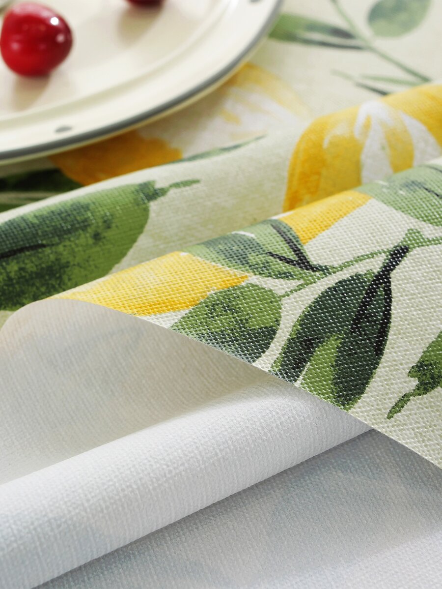 Tischdecke mit Zitrone & Blatt Muster, wasserfest | aktuelle Trends ...