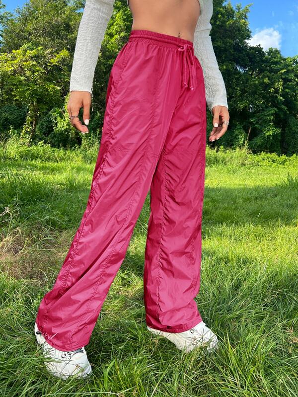 SHEIN ICON Gorpcore Solid Drawstring Waist Parachute Pants | SHEIN USA