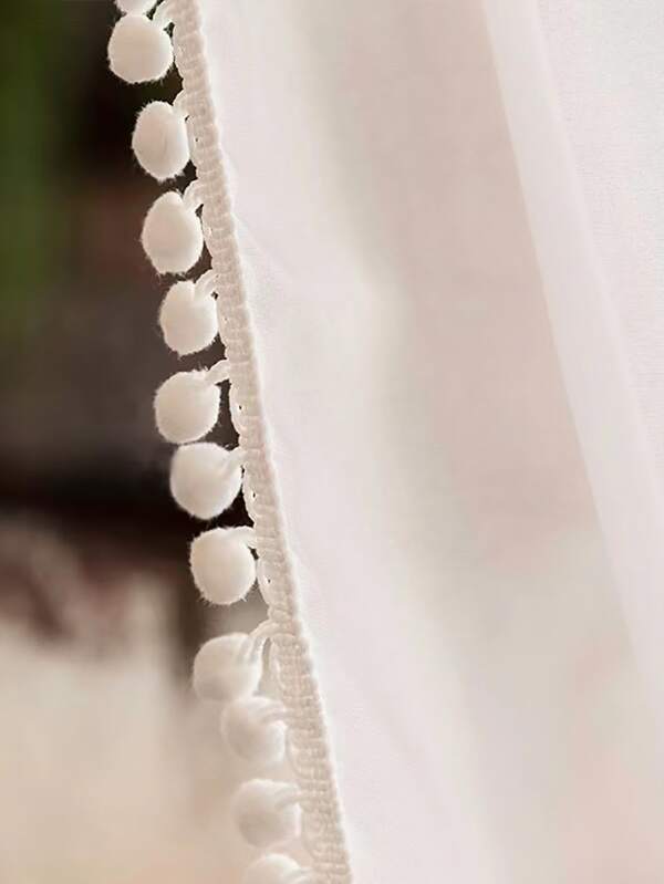 Pom Pom Trim Single Panel Curtain | SHEIN USA