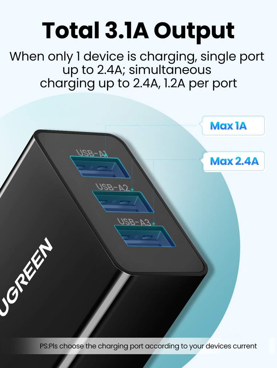 3 Ports Charger USB Handphone HP Fast Charger Compatible With Xiaomi ...