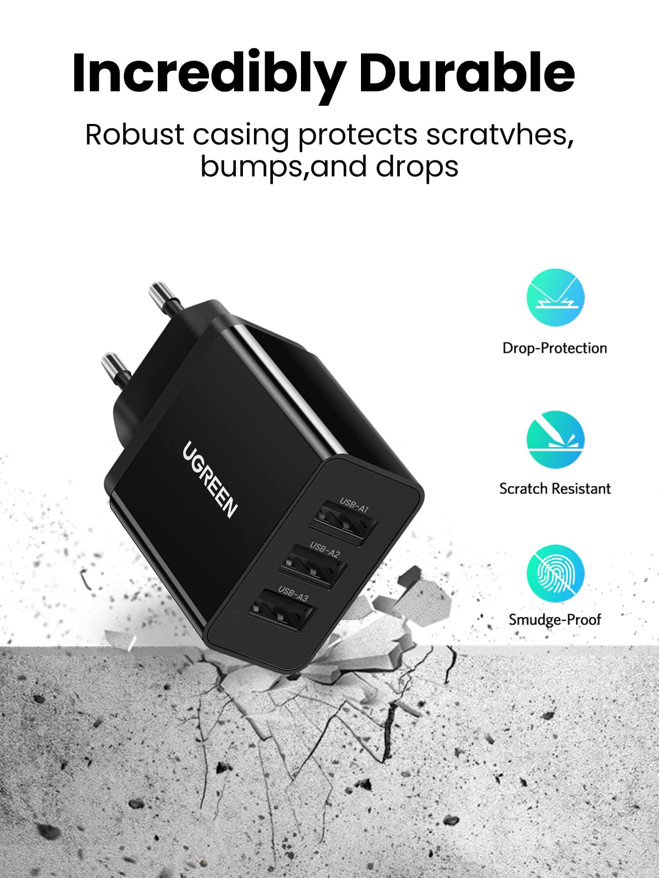 3 Ports Charger USB Handphone HP Fast Charger Compatible With Xiaomi ...