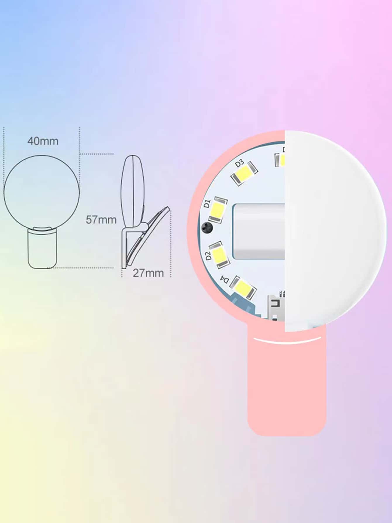 1pc Clip On Round Portable Selfie Light Selfie Ring Light Shein Eur