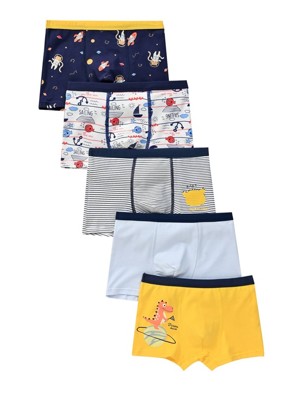 SHEIN Kids QTFun Petit garçon 5 pièces Caleçon dessin animé | Mode en ...