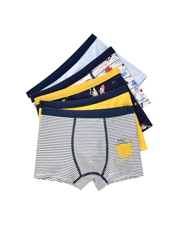 SHEIN Kids QTFun Petit garçon 5 pièces Caleçon dessin animé | Mode en ...