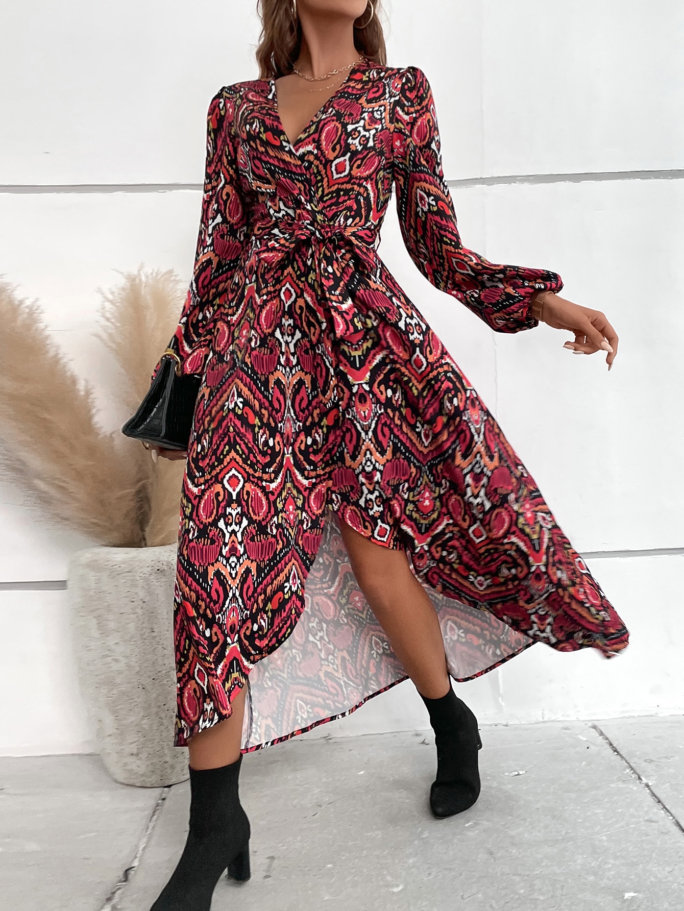 Sukienki Kopertowe Nadruk po całości Boho | Moda Sukienki Kopertowe ...