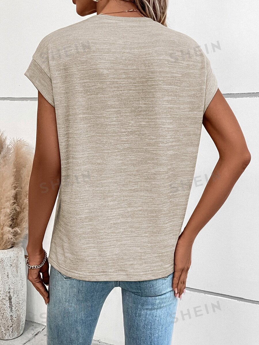 Shein Lune Batwing Sleeve Solid Tee | Shein Usa