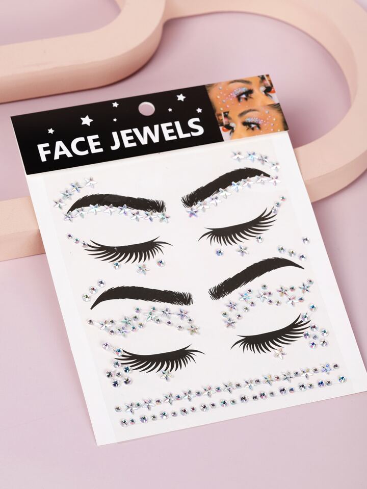 1Pc 3D Simulation Star Graphics Rhinestone Decorative Face Stickers Diy ...