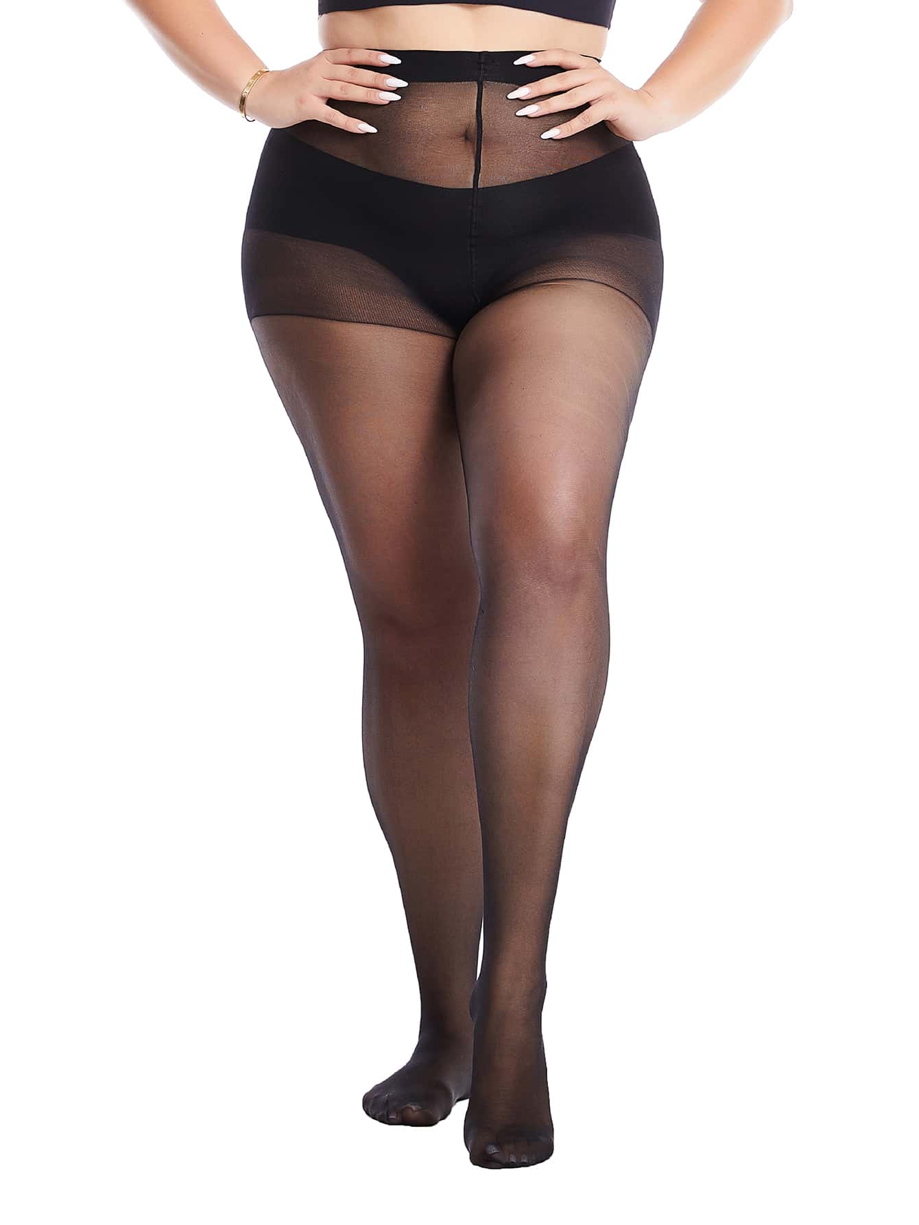 Solid Plus Size Tights Shein Usa 4532