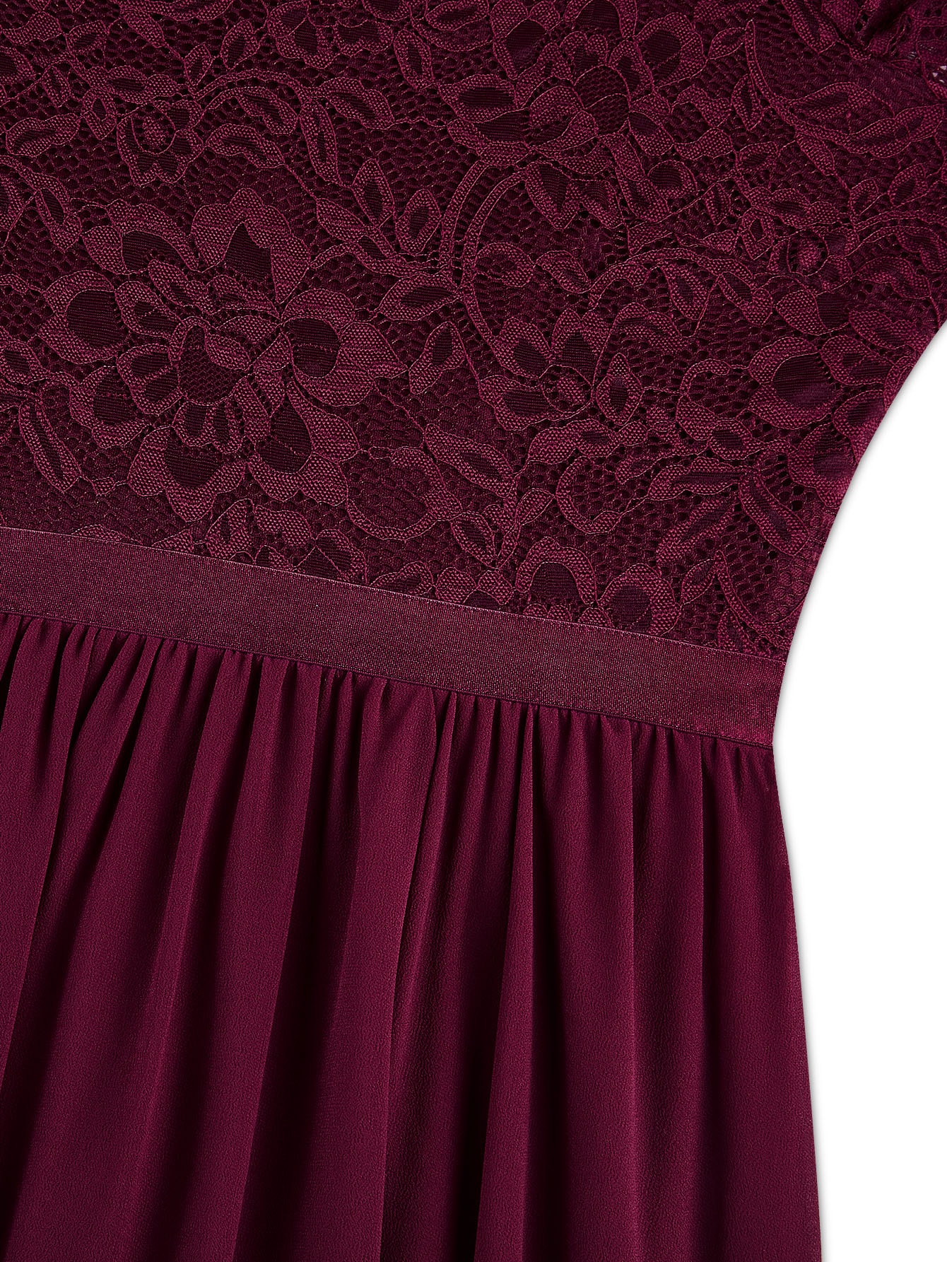 MIUSOL Elegant Eenkleurig Jurk Contrast kant Rimpeling Rits | SHEIN ...