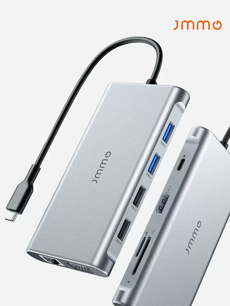 JMMO Hub USB-C, adaptador de hub USB C 10 em 1 com 2 portas USB 2.0, 2 ...