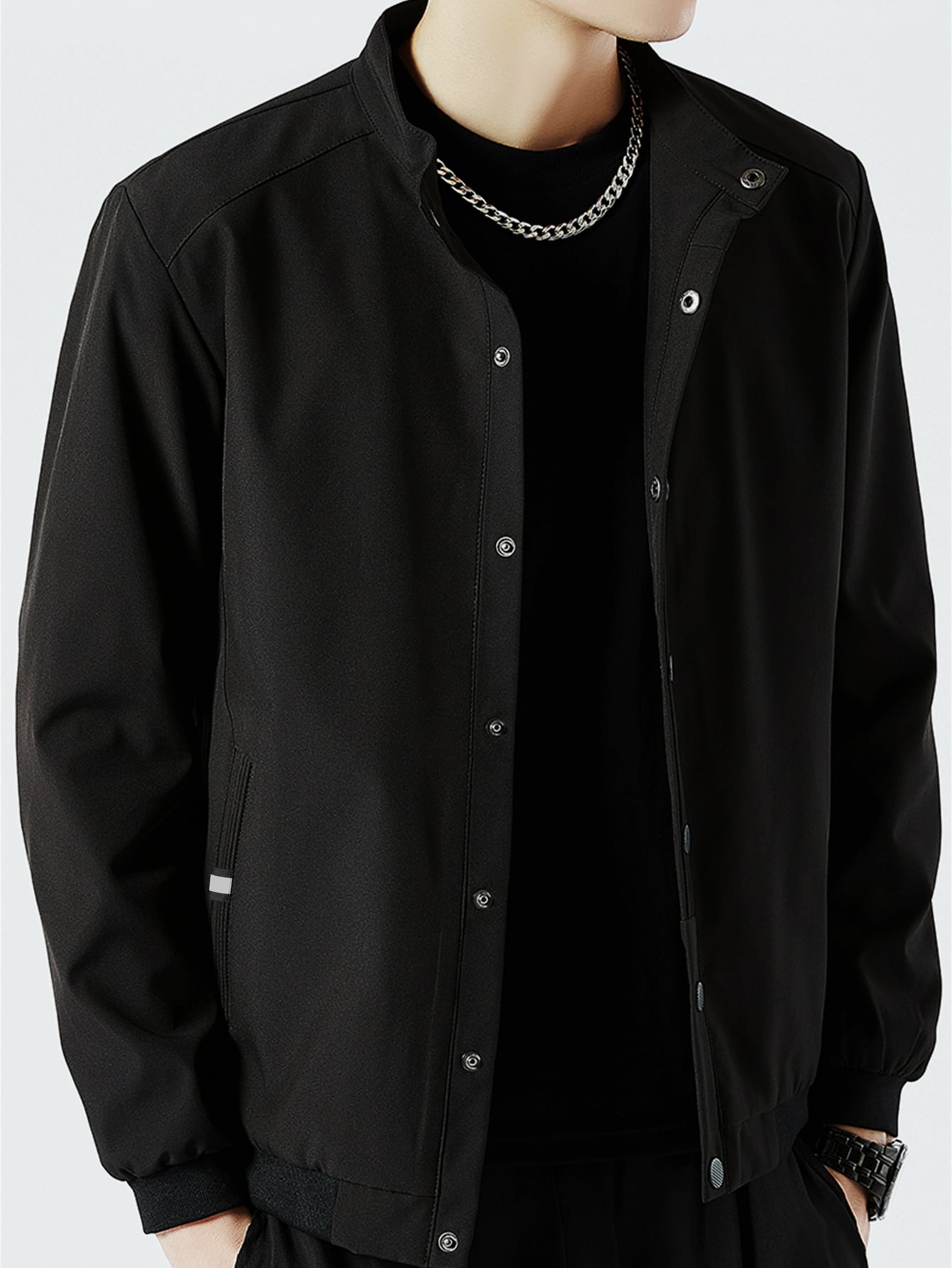 Manfinity Hypemode Men Snap Button Up Jacket | SHEIN USA