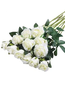 6/10/12pcs Artificial Silk Rose Bouquet With Long Stems, Ideal For Home ...