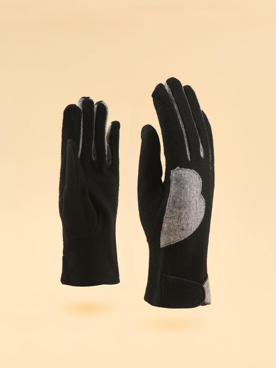 Wool-Mix Two Tone Gloves | SHEIN USA