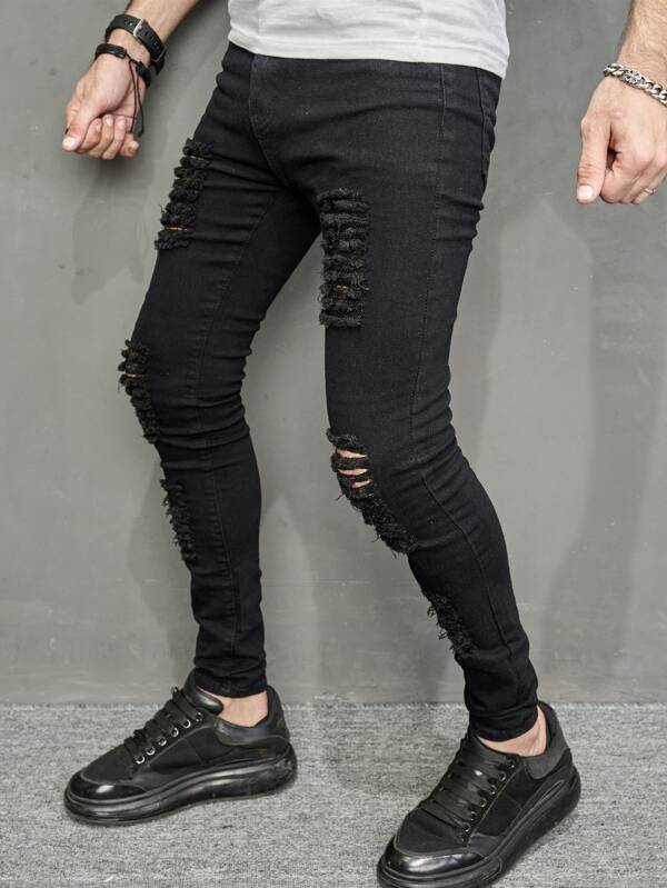 Manfinity LEGND Men Cotton Ripped Jeans | SHEIN USA