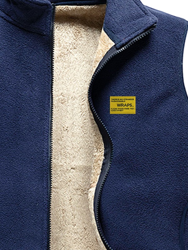 Manfinity Homme Men Letter Patched Teddy Vest Jacket | SHEIN USA