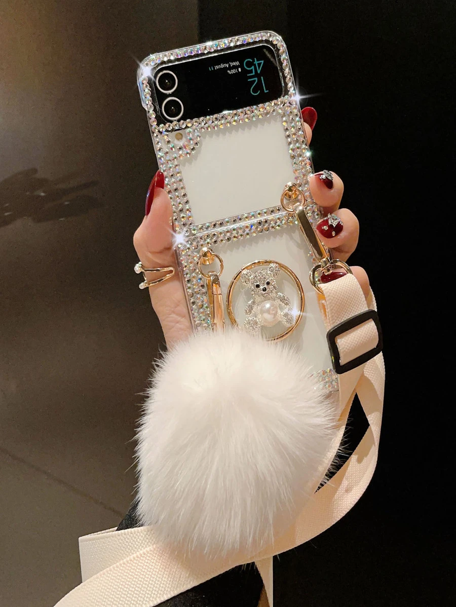 Bear Shell Series Foldable Diamond Sticker Phone Case | SHEIN USA