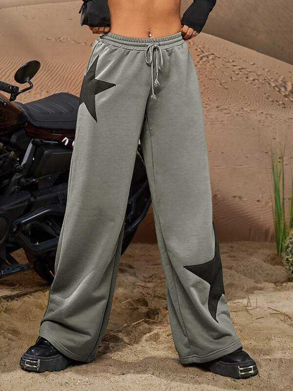 SHEIN ICON Western Cowgirl Star Print Drawstring Waist Sweatpants ...