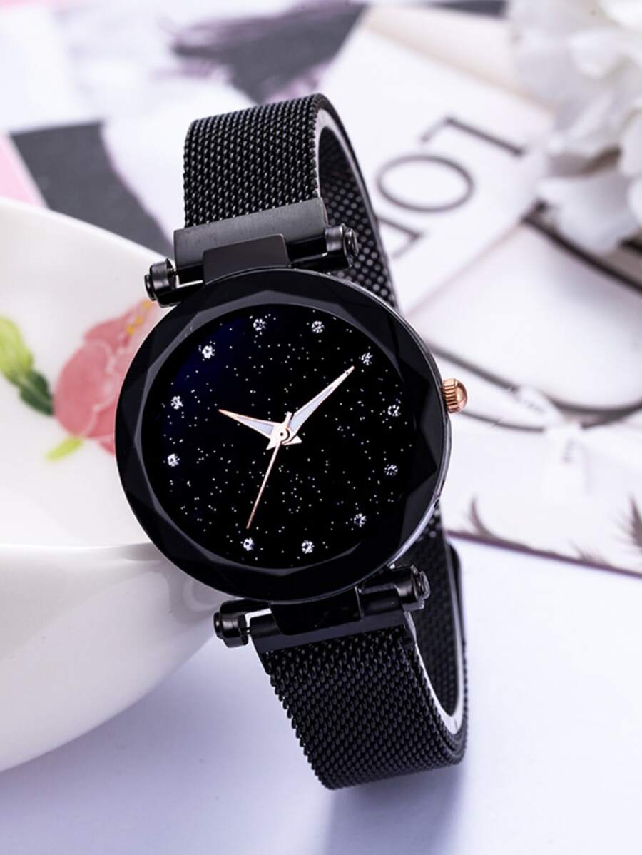 YILEIQI Starry Sky Dial Mesh Strap Quartz Watch Holiday | SHEIN USA