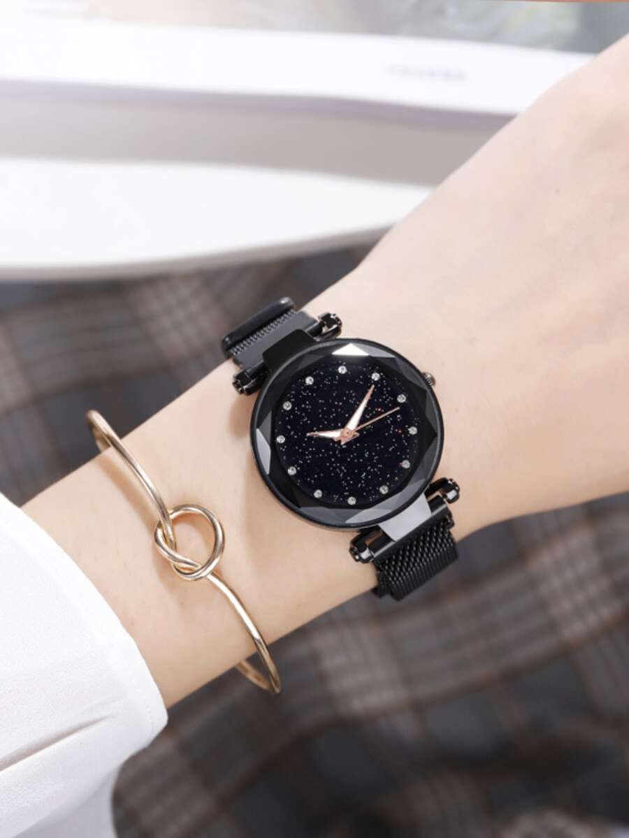 YILEIQI Starry Sky Dial Mesh Strap Quartz Watch Holiday | SHEIN USA