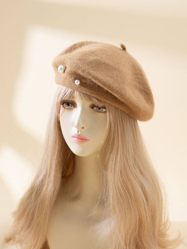 Faux Pearl Decor Beret | SHEIN USA