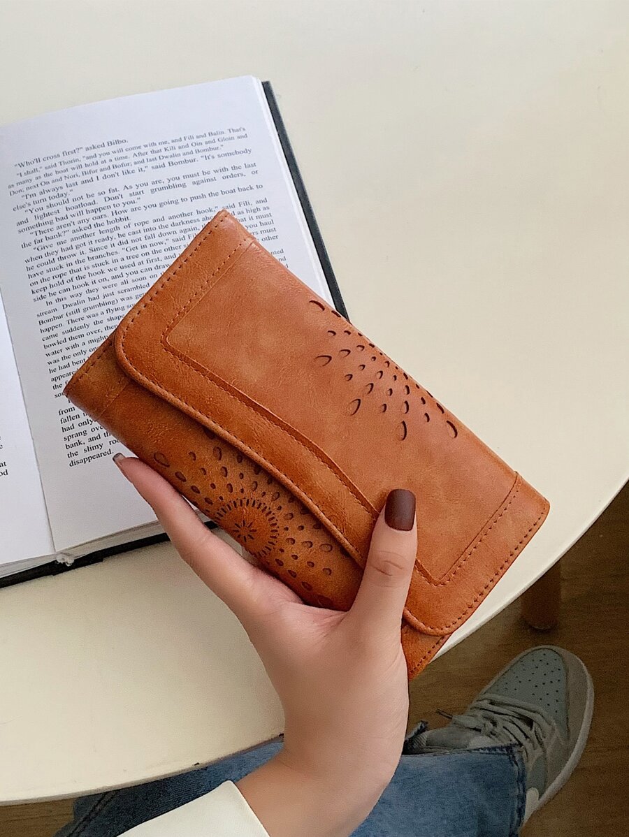 Mini Hollow Out Long Card Holder Wallet Business Casual | SHEIN USA