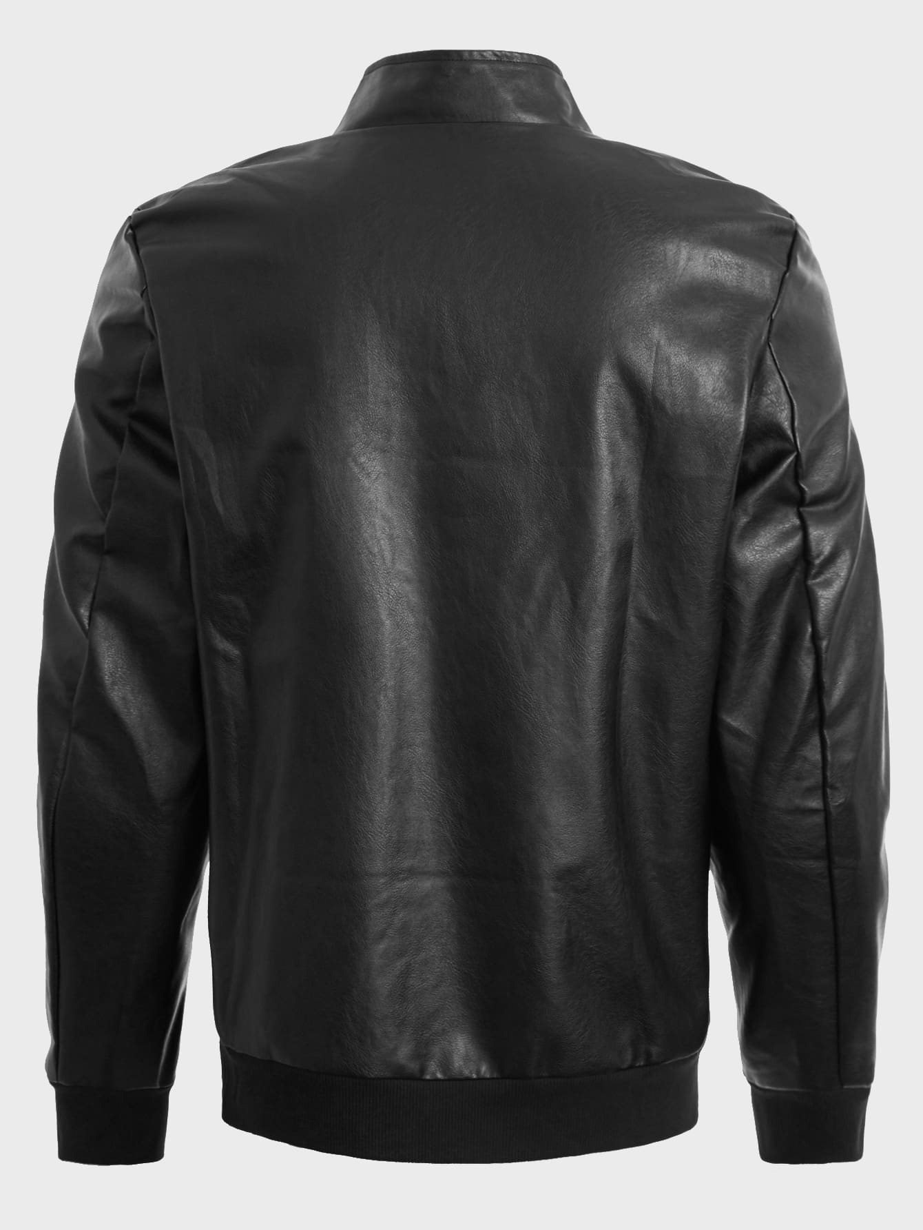 Manfinity Homme Men's Loose Fit Pu Leather Jacket With Zipper | SHEIN UK