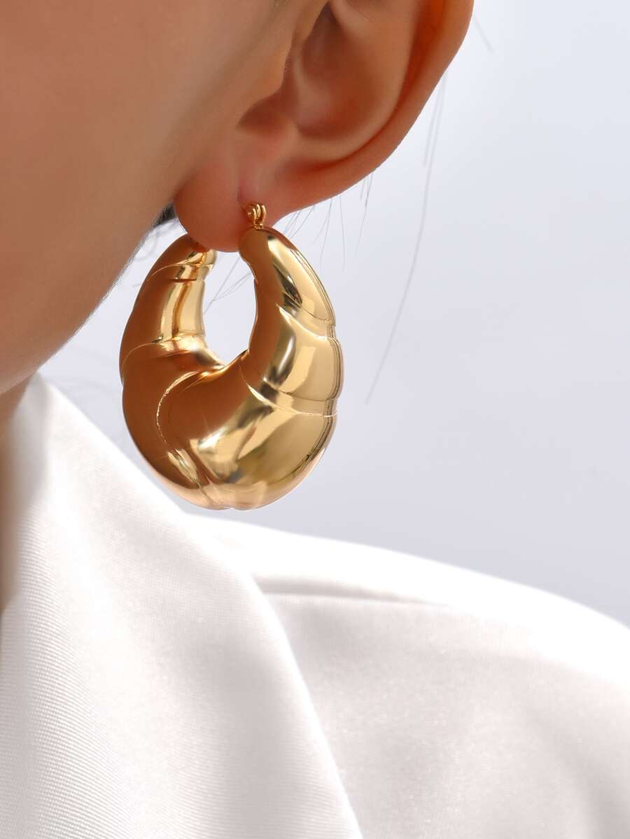 1pair Fashion Pmma Minimalist Geometric Hoop Earrings For Women For