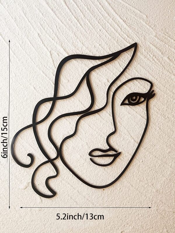 Acrylic Minimalist Art Lady Face Cake Topper,Girl Happy Birthday Cake ...