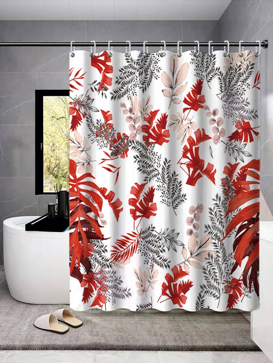 Leaf Pattern Shower Curtain | SHEIN USA