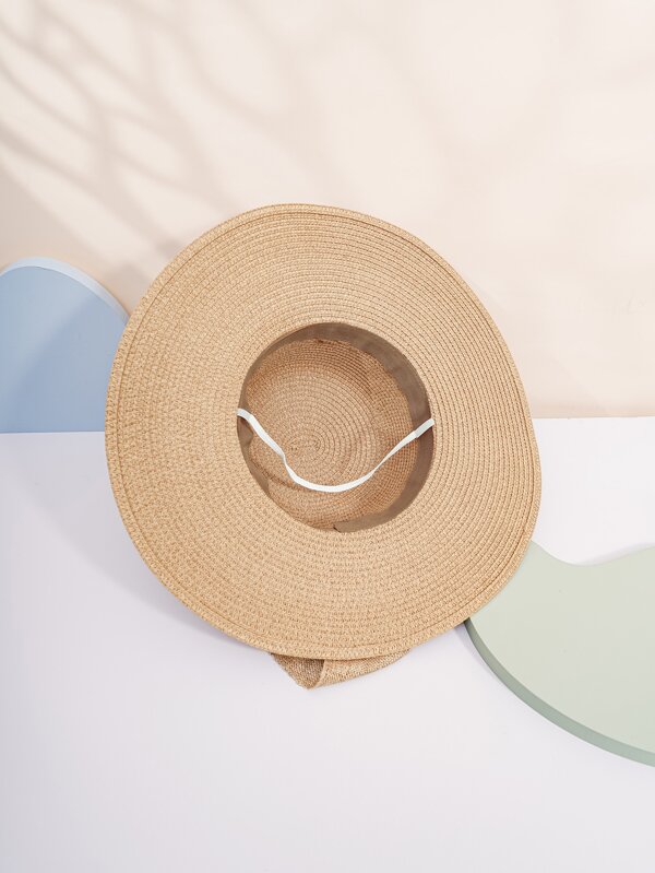 Flower & Faux Pearl Decor Straw Hat | SHEIN UK