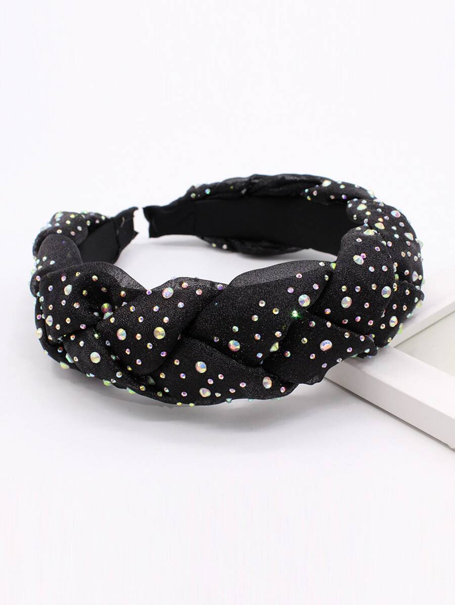 Rhinestone Decor Braided Wide Headband | SHEIN USA