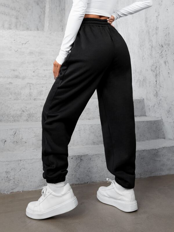 Shein Ezwear Solid Slant Pocket Thermal Lined Sweatpants Shein Usa
