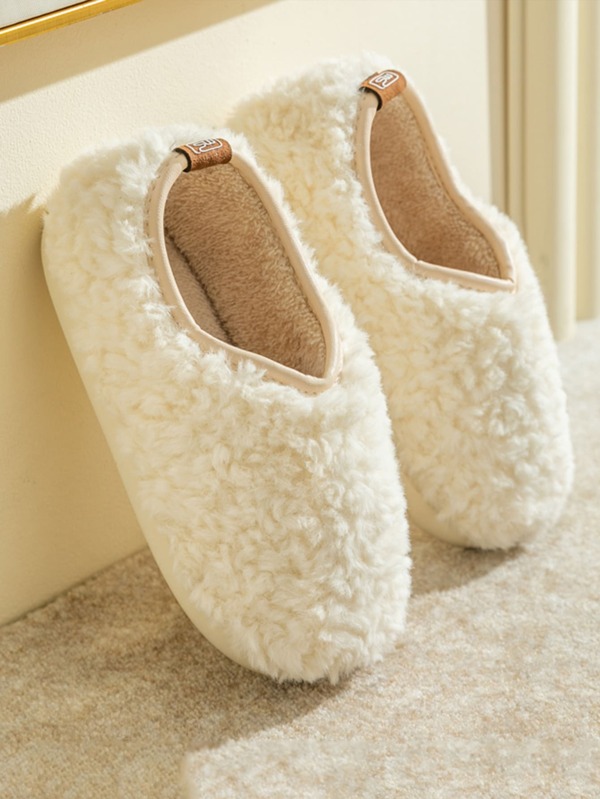 Minimalist Fluffy Bedroom Slippers | SHEIN USA