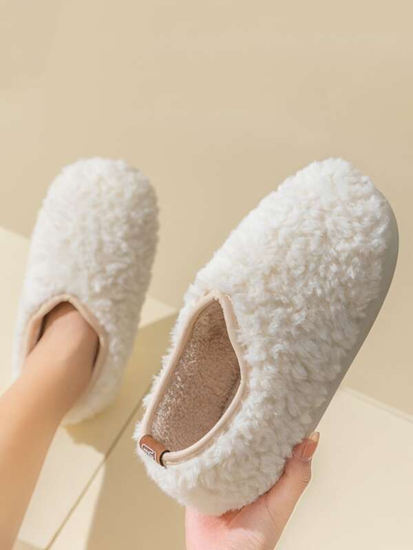 Minimalist Fluffy Bedroom Slippers | SHEIN USA