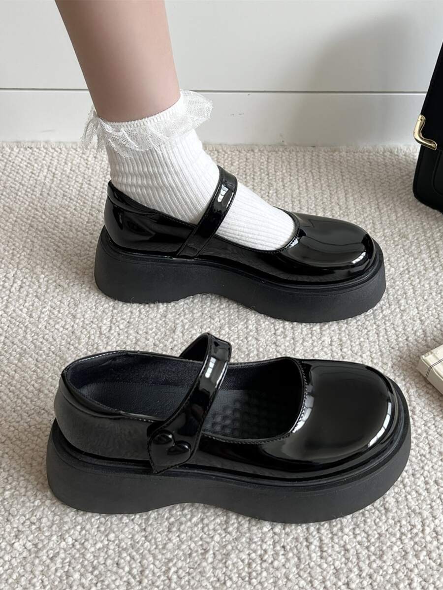 Heart Decor Flatform Mary Jane Shoes Shein Uk